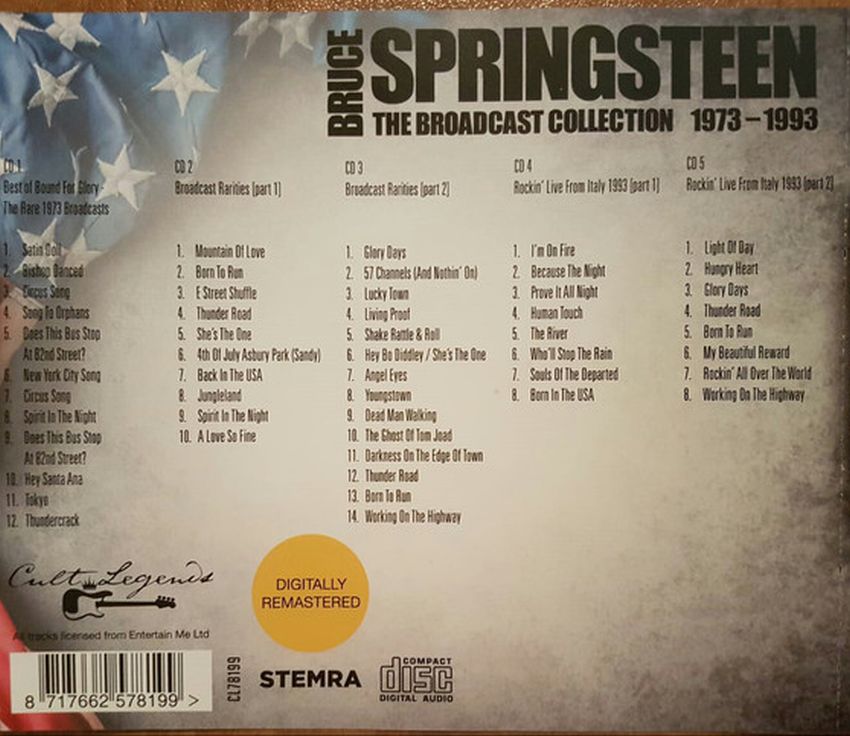 Bruce Springsteen – The Broadcast Collection 1973 – 1993 5-cd - Dubman Home Entertainment